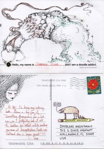 I’m a doodle addict: OKAT shares Doodlers Anonymous postcards - Brown ...