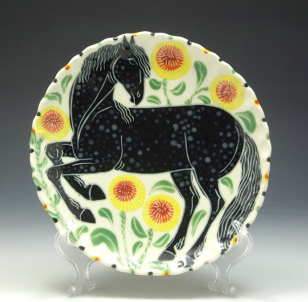 Meticulously Patterned Folkloric Pottery by Sue Tirrell - Brown Paper Bag
