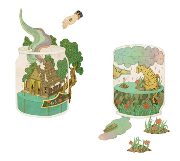 Whooli Chen’s Illustrations of Palm-Sized Ponies and Tigers in Jars ...