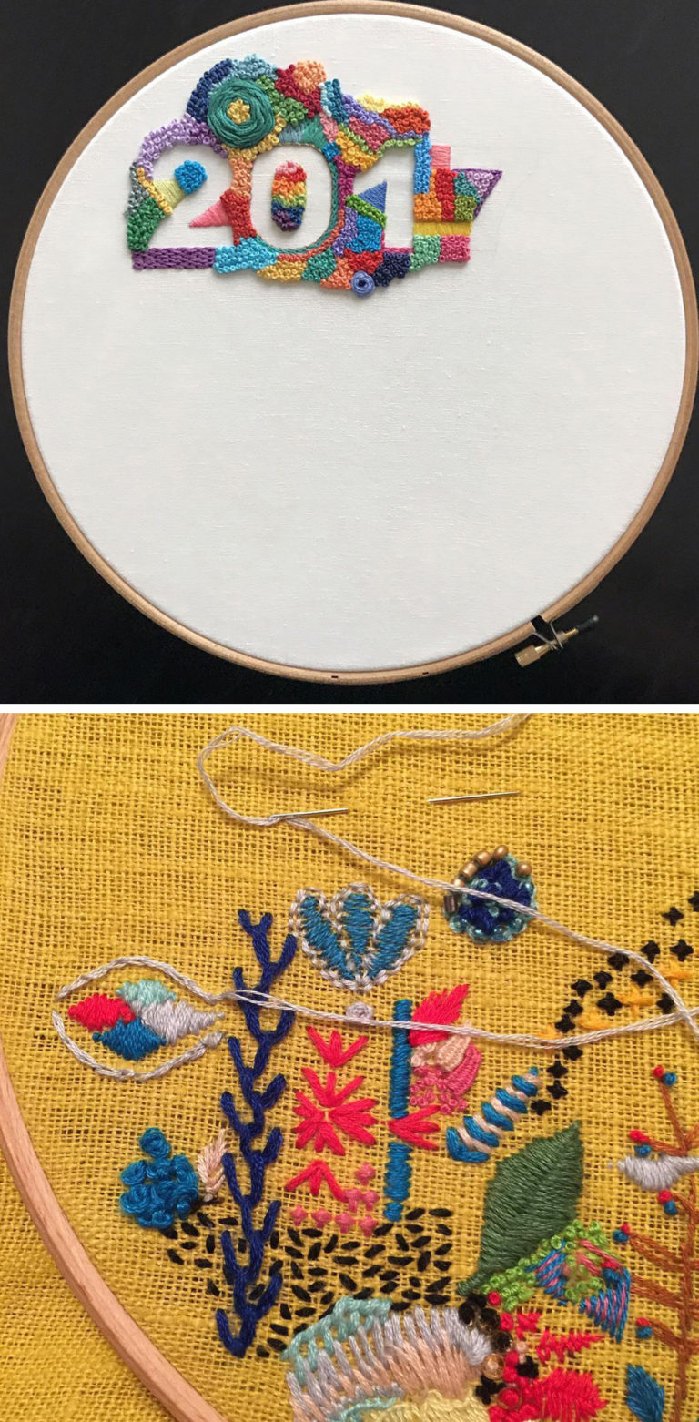 1 Year of Stitches Recap | 10 Embroideries from February - Brown Paper Bag