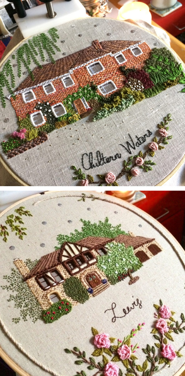 Fiber Artist Uses Stitches to Construct Complex Embroidered Houses