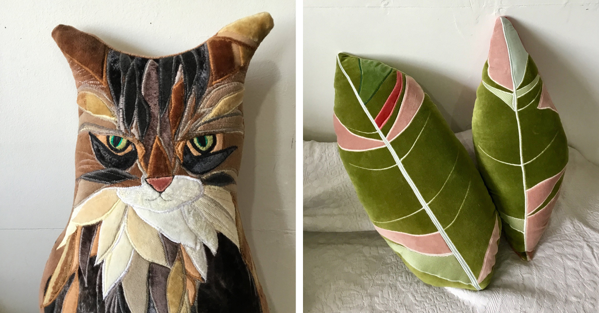 Unique Throw Pillows Breath New Life into Vintage Fabrics