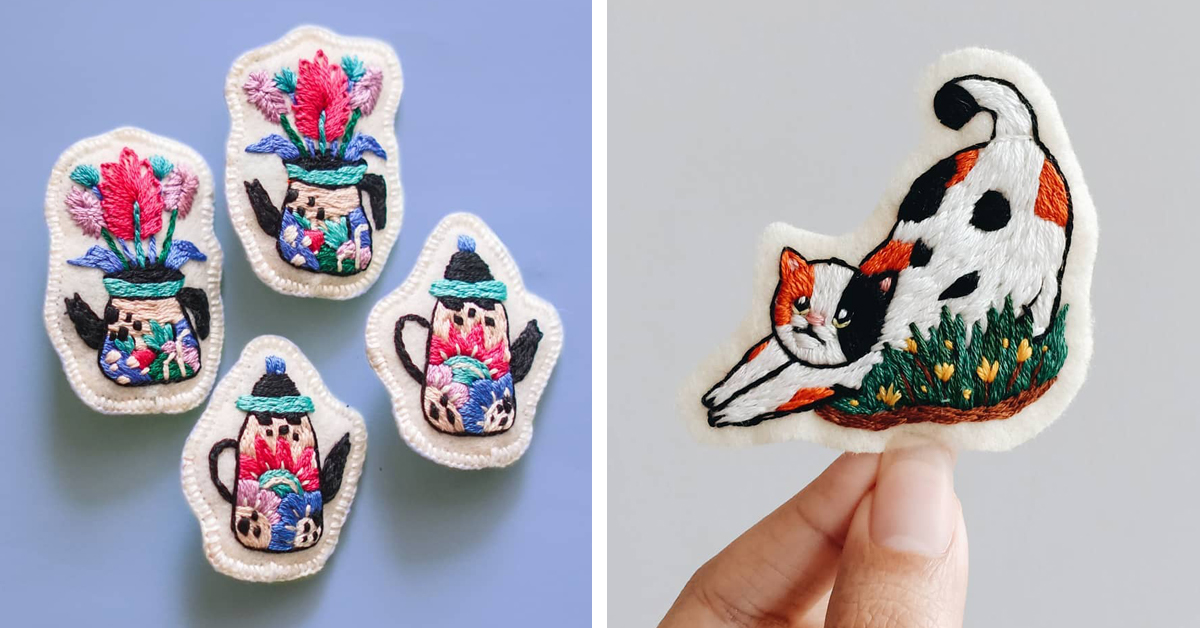 Quirky Embroidery Pins Add Stitched Flair to Your Everyday Wear