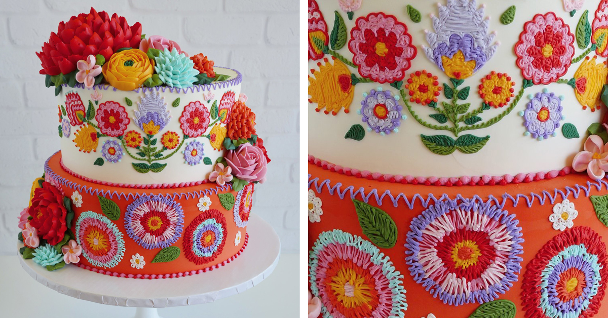 These Embroidered Cakes Look Almost Too Good to Eat