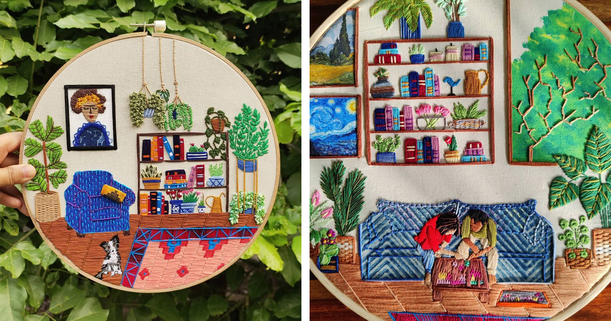 Get a Peek Into the Lives of Others With These Interior Embroideries