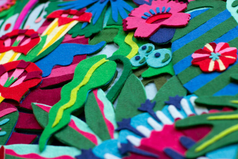Fabulous Felt Collages Form Dense Jungles of Colorful Flora - Brown ...